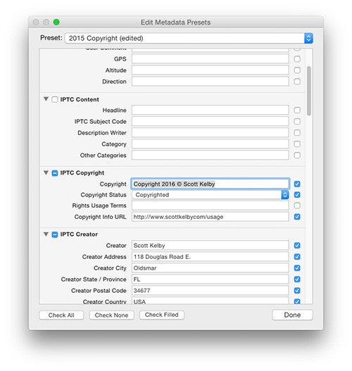 Time To Update Your Copyright Info For 2016 - Lightroom Killer Tips