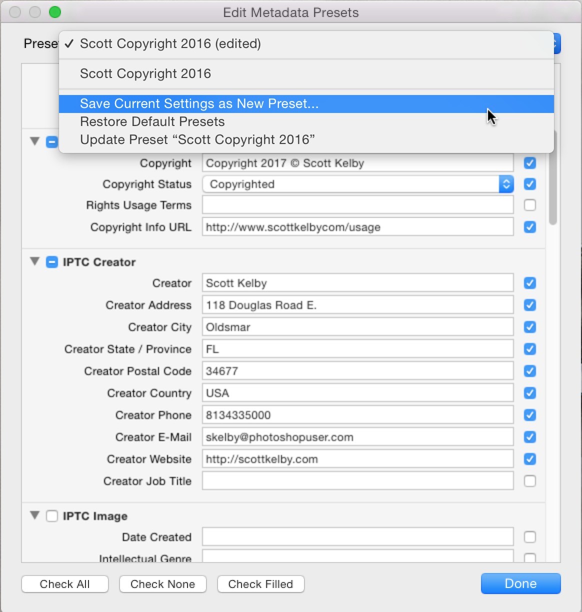 Don't Forget To Update Your Copyright Info For 2017 - Lightroom Killer Tips