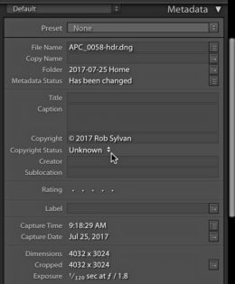 Copyright Status Tip - Lightroom Killer Tips