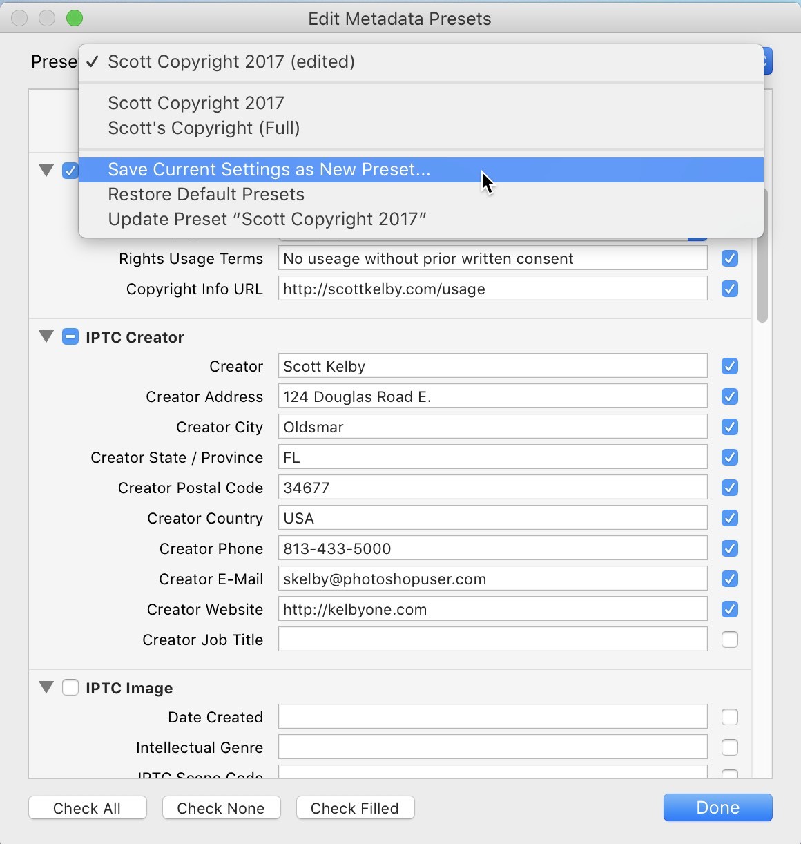 How to Update Your Copyright Info for 2018 - Lightroom Killer Tips