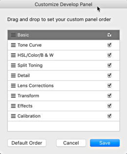 Customize Develop Panel - Lightroom Killer Tips