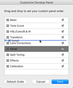 Customize Develop Panel - Lightroom Killer Tips