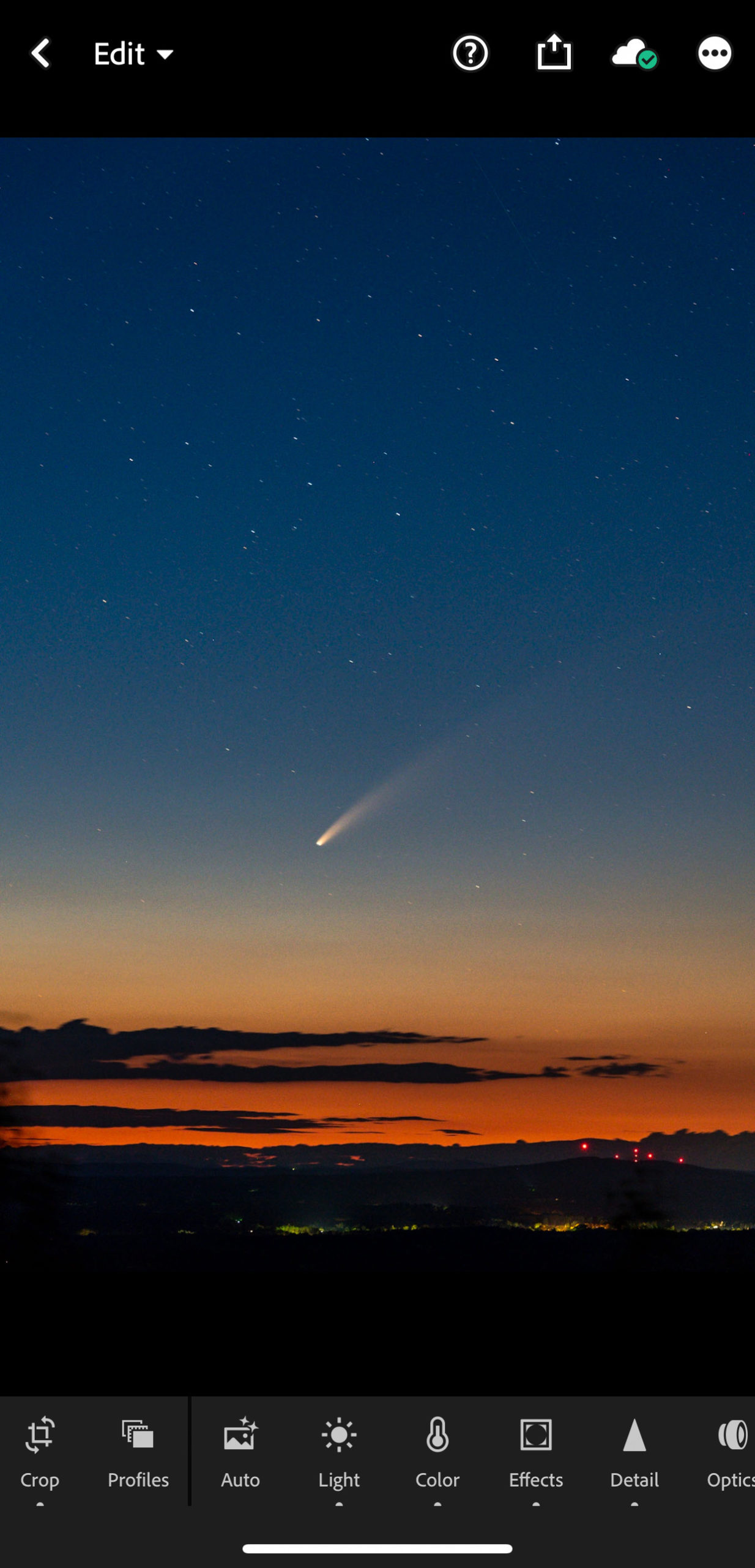 My Experience Photographing the Comet - Lightroom Killer Tips