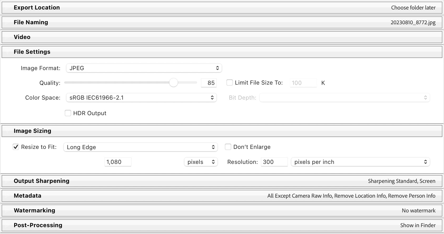 Create a Photo Summary in Lightroom Classic Export - Lightroom Killer Tips
