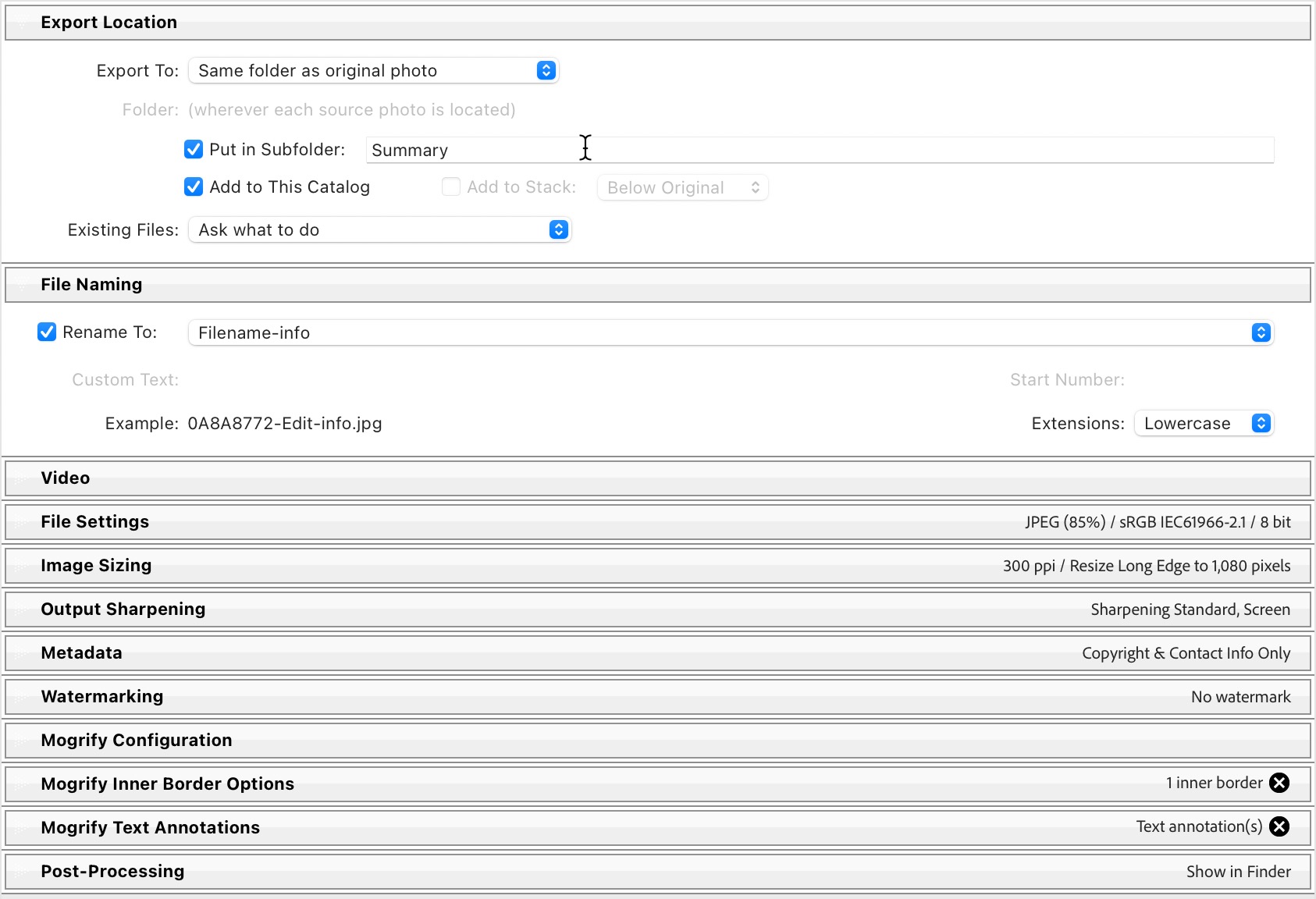 Create a Photo Summary in Lightroom Classic Export - Lightroom Killer Tips